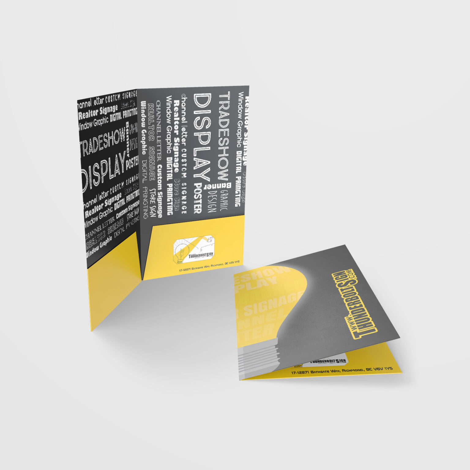 Presentation Folder -Tri fold – Thunderbolt Sign