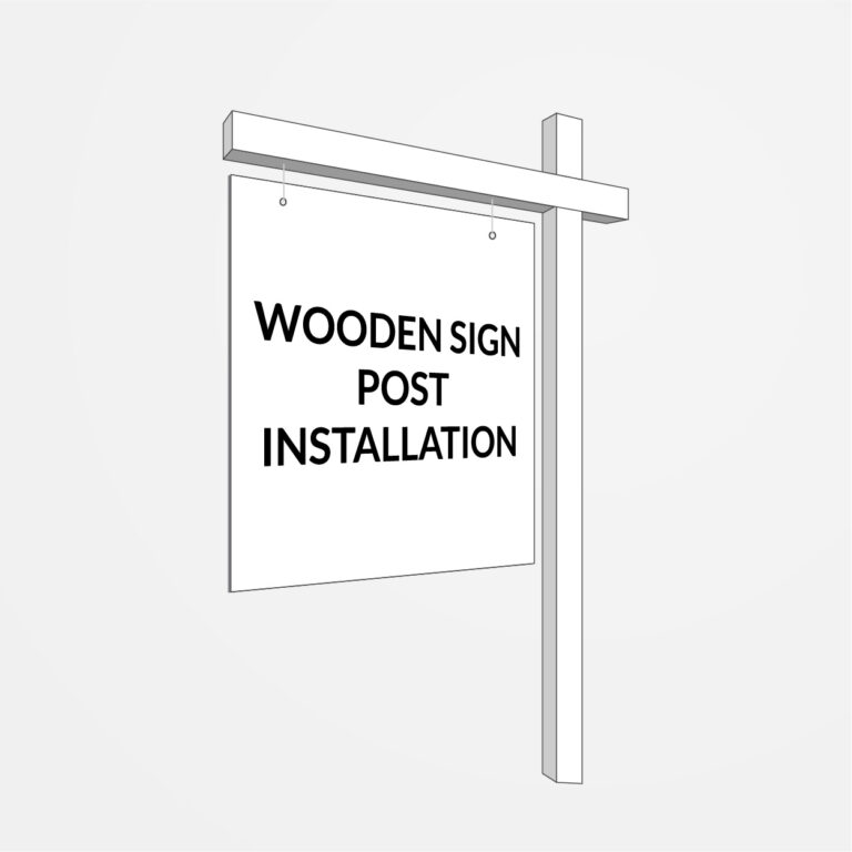 Wooden Sign Post Installation – Thunderbolt Sign